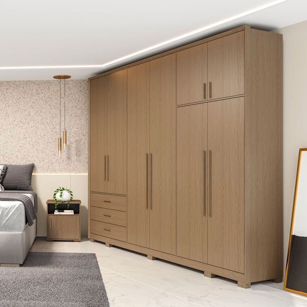 Guarda Roupa Pontal com 8 Portas e 6 Gavetas Móveis Rimo Carvalho ...