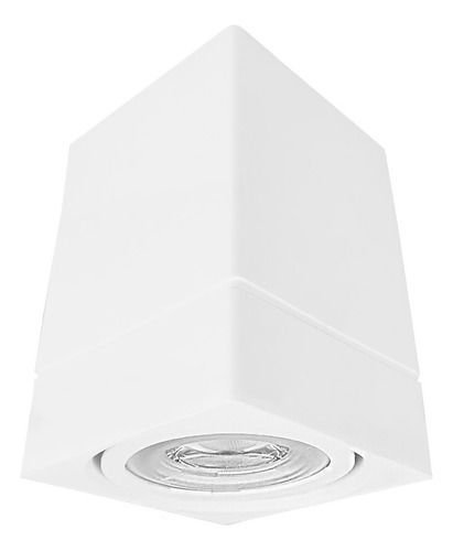 Kit 20 Spot Sobrepor Direcionável Par20 Quadrado Branco + Lâmpadas Cor ...