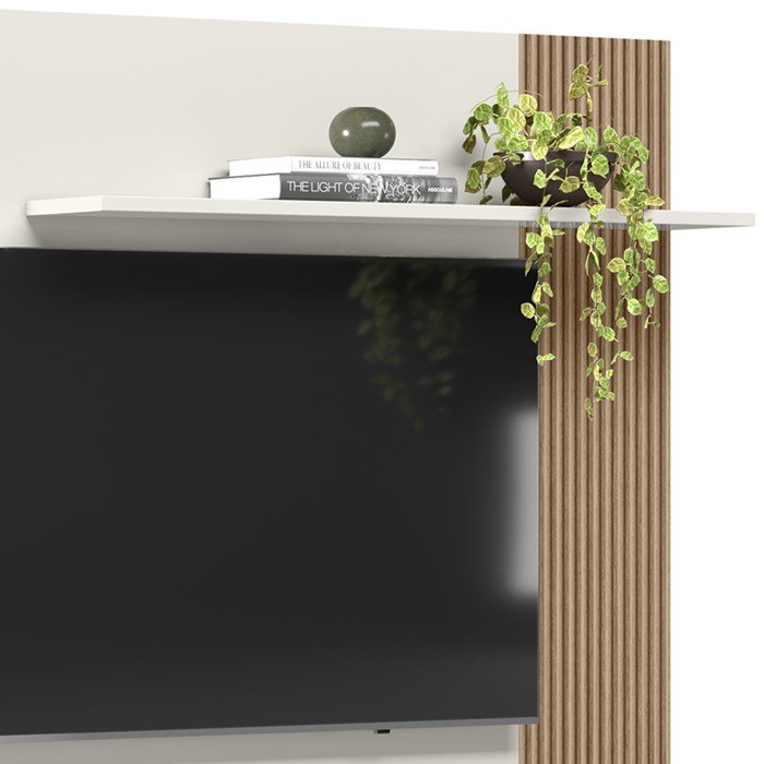 Painel para Tv 40 Polegadas 13936 Off White Cristal Ripado Madeira Dmad ...