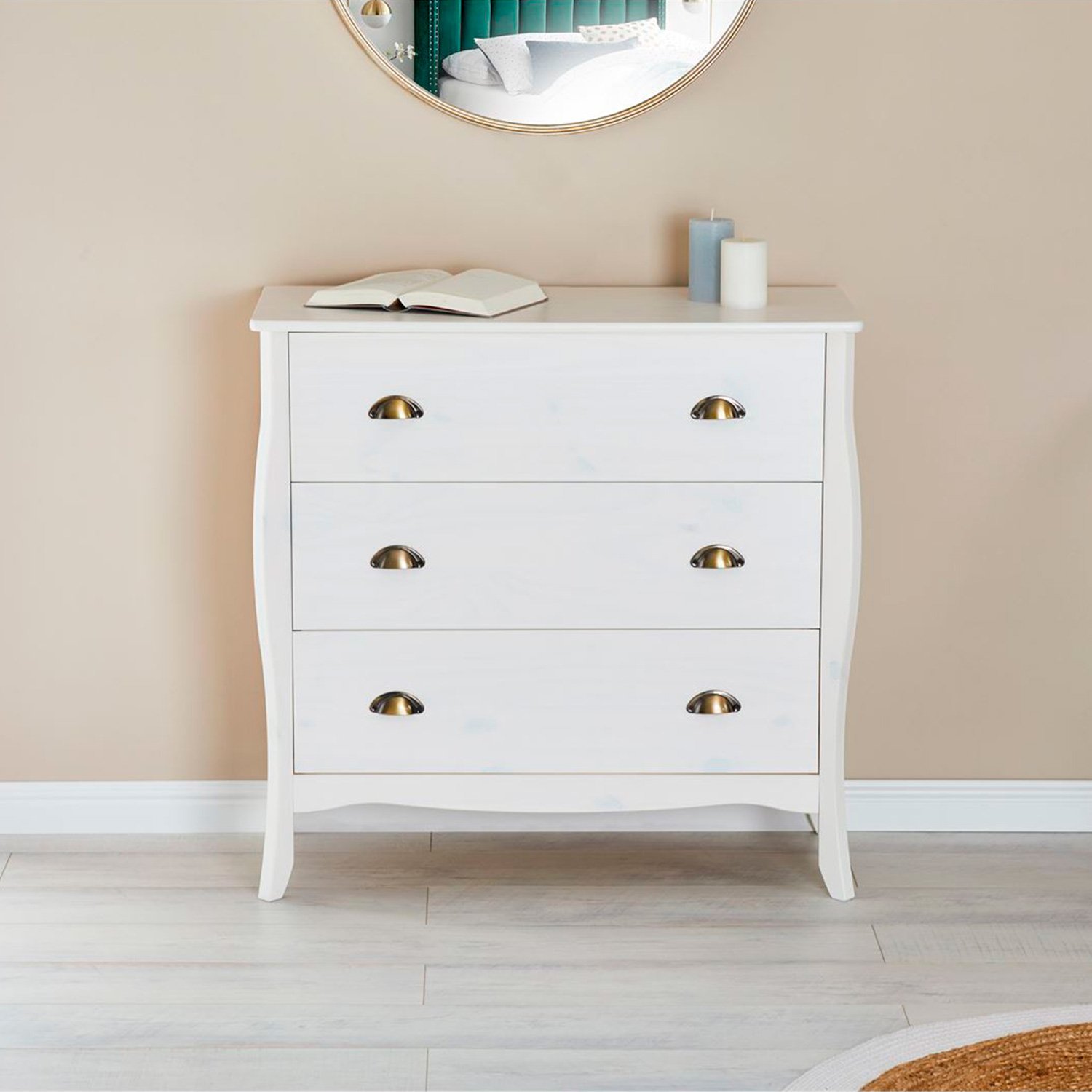 Cômoda 3 Gavetas Madeira Maciça Antoinette Branco Idimex | MadeiraMadeira