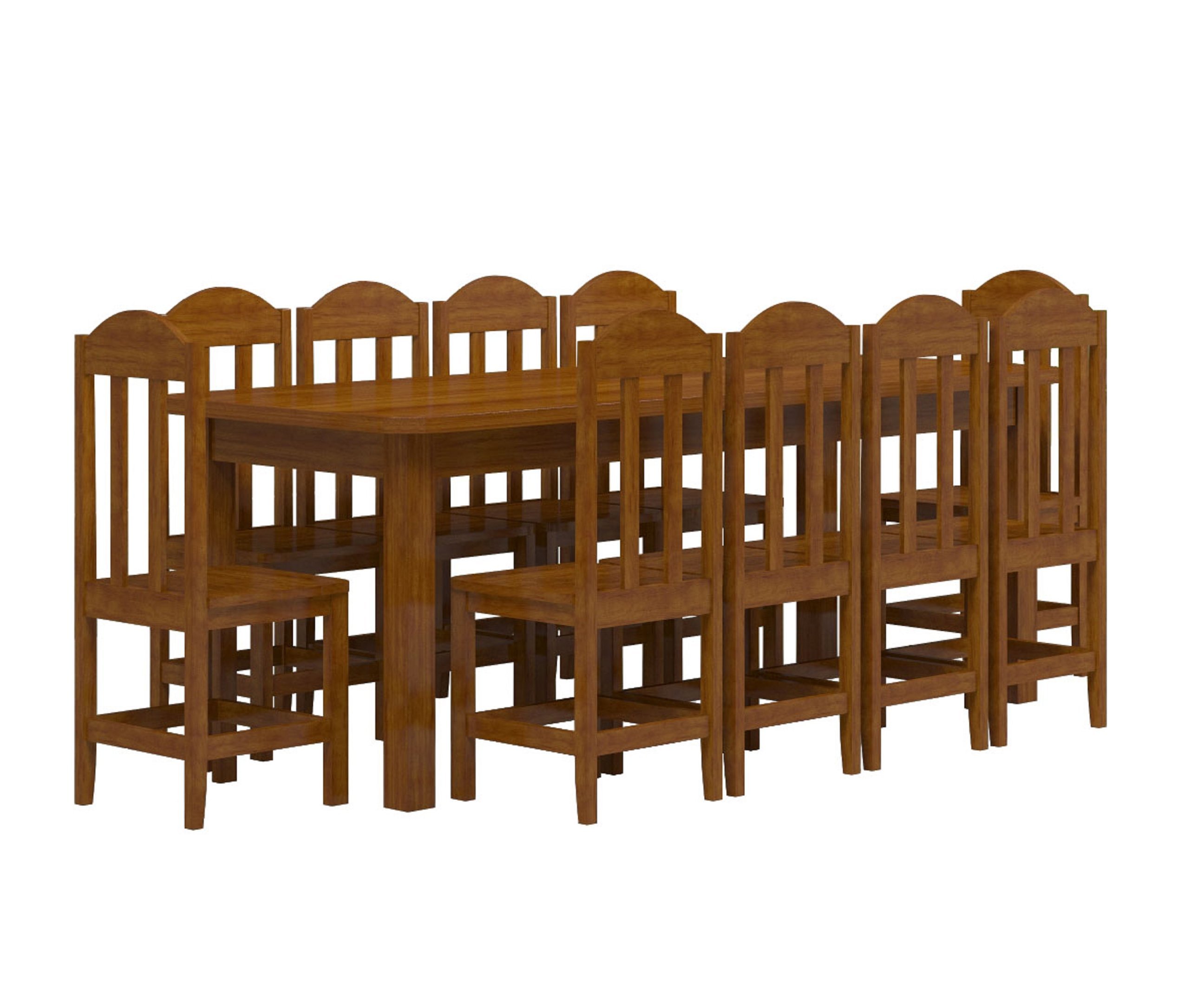 Mesa com 10 Cadeiras 200x88 Madeira Maciça Safira Mel - Nemargi ...