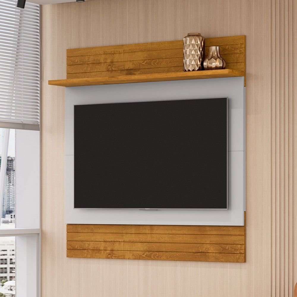 Painel para Tv até 50 Polegadas Angra 1 Prateleira Naturalle/off White ...
