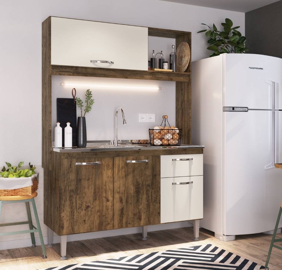 Cozinha Compacta Katy 3 Portas e 1 Gaveta Irm | MadeiraMadeira