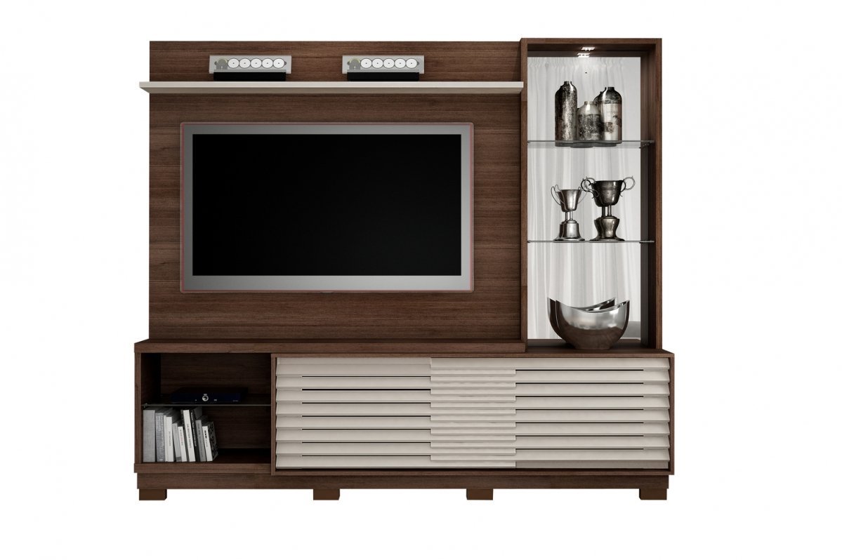 Home Theater Ravena para TV até 65 Polegadas Valdemoveis Chocolate/Off ...