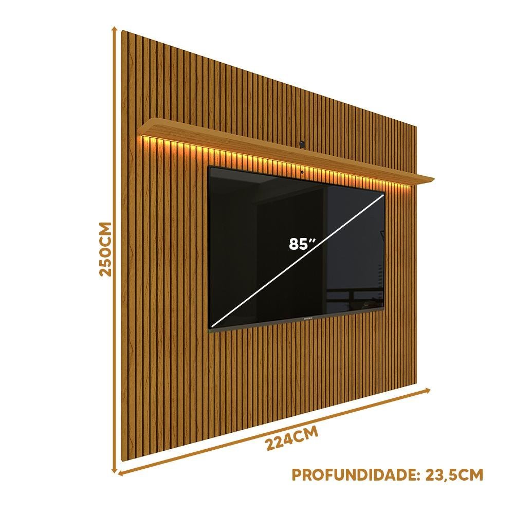 Painel Ripado Impressão 3D Para Sala TV Até 85 Polegadas Com LED ...