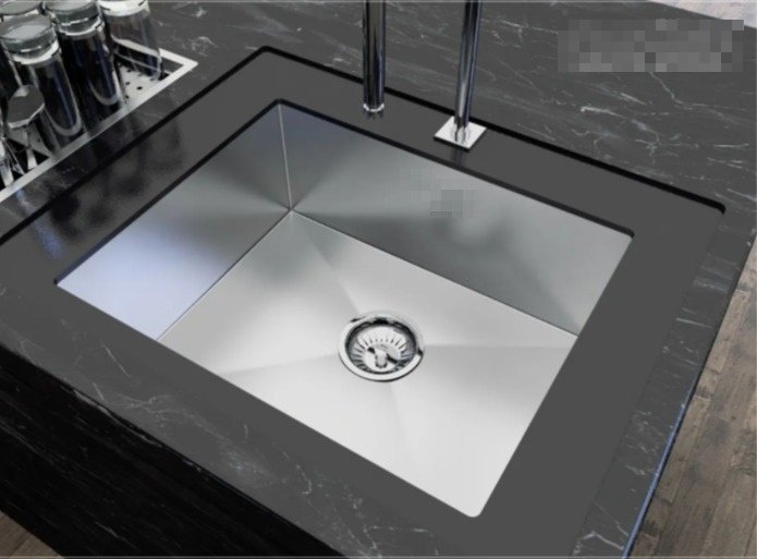 Cuba quadrada para cozinha embutir inox 304 50x40 marmore AJL ...