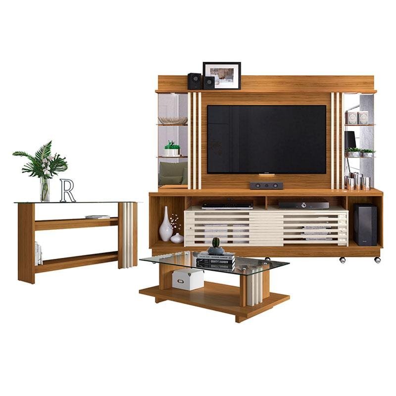 Estante Home Theater com Rodízios e Aparador com Mesa de Centro Frizz ...
