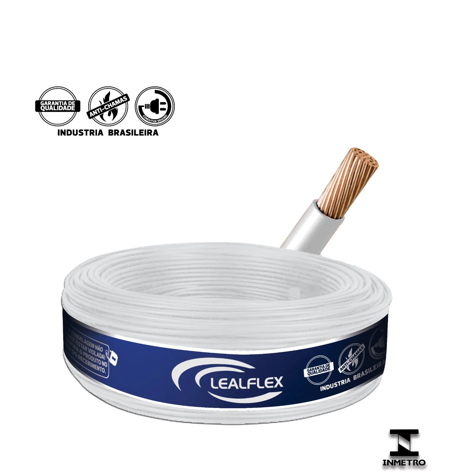 Fio Elétrico 750V Cobre Cabo Flexível 4,0mm 25 M. LEALFLEX - Branco ...