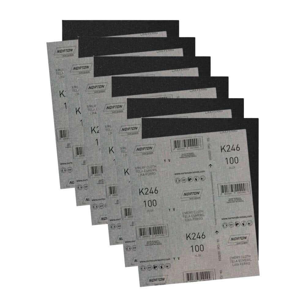 Folha de Lixa Metal para Ferro Grão 100 K246 com 25 Unidades Norton ...