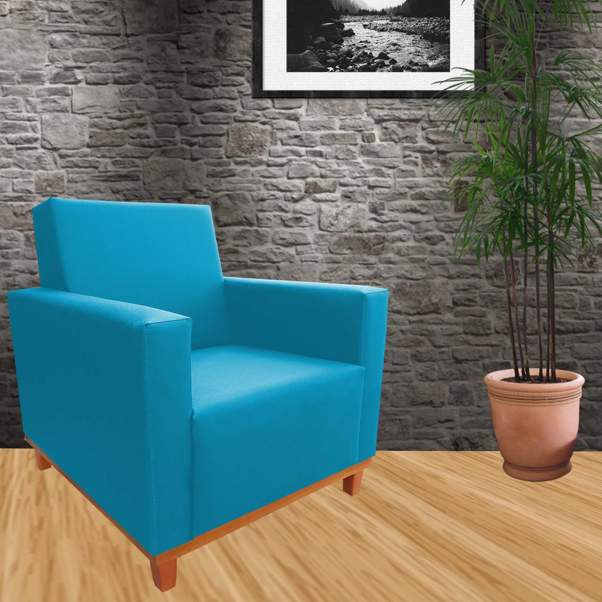 Poltrona Clássica de Alto Luxo Orion Turquesa | MadeiraMadeira