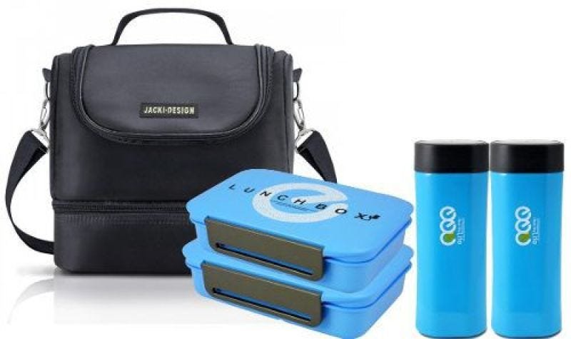 Bolsa Termica Dupla For Men Jacki Design + 2 Kits Marmitas - Preto ...