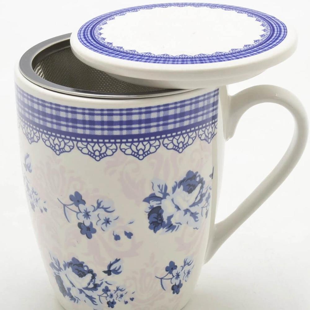 2 Canecas Infusor Chá de Porcelana com Tampa 310ml Lyor Grécia Super ...