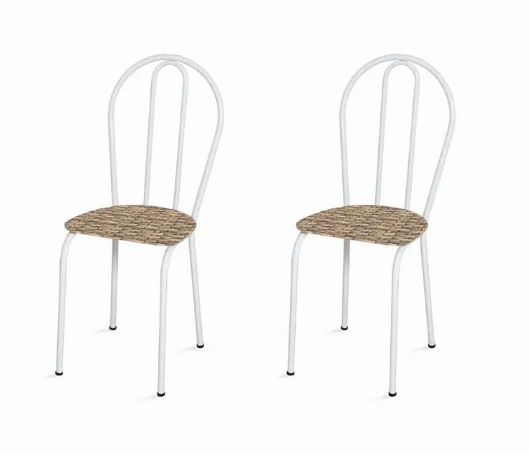 Kit com 2 Cadeiras 004 América Base Branca - Escolha sua cor do Assento ...