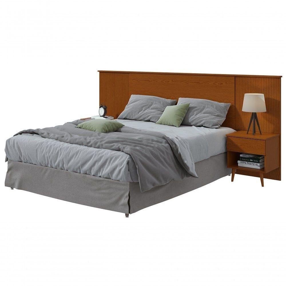 Cabeceira Casal 2 Mesas de Cabeceira Like - Lopas Frassino | MadeiraMadeira