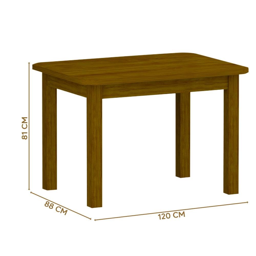 Mesa De Jantar Retangular Para 4 Lugares Madeira Maciça Safira Imbuia ...