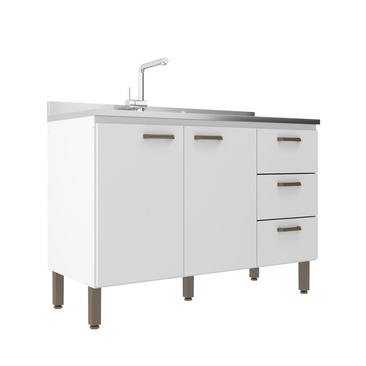 Balcao para Pia 120cm Firenze Moveis Sul Branco | MadeiraMadeira