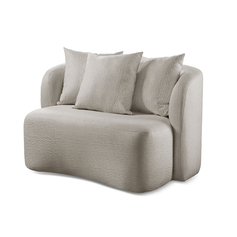 Sofá Orion Zurc Decor Bouclé Cinza 401 | MadeiraMadeira