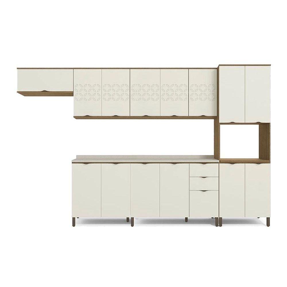 Cozinha Modulada Completa Lótus 8 Peças (3 Armários + 2 Balcões + 1 ...