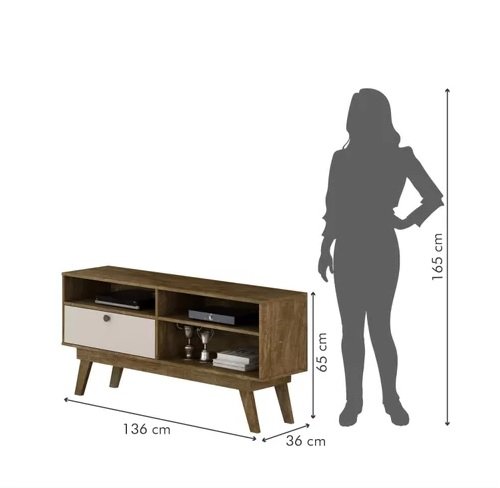 Rack para TV até 50 polegadas Houston Ypê/Off white | MadeiraMadeira