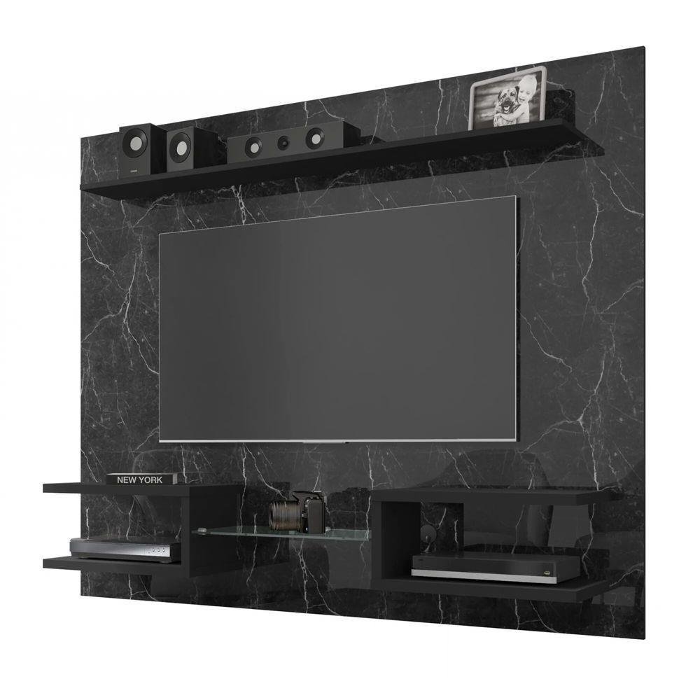 Painel Para Tv Atlas Preto Marmorizado - Móveis Bechara | MadeiraMadeira