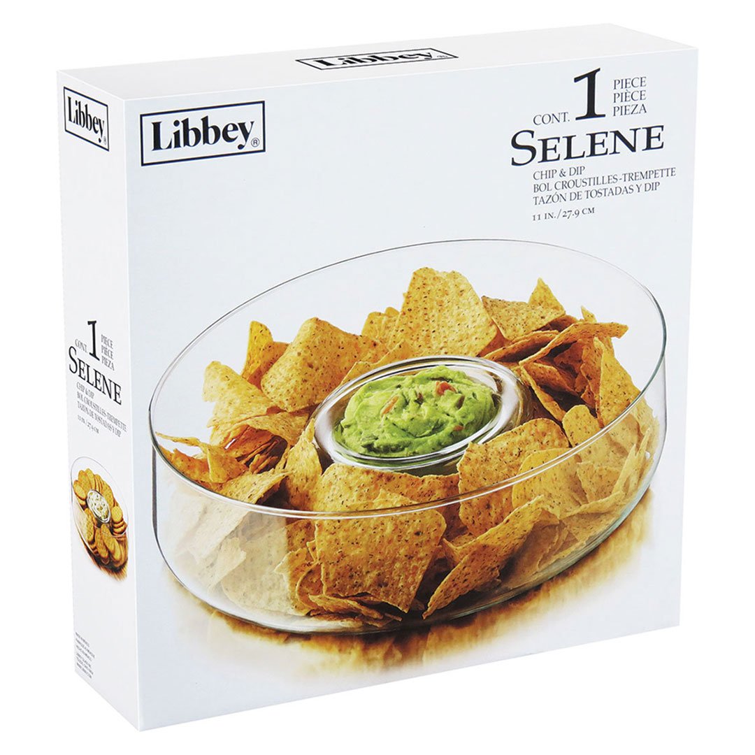 LIBBEY SELENE PETISQUEIRA CHIP & DIP 8x28x28cm VIDRO TRANSP ...
