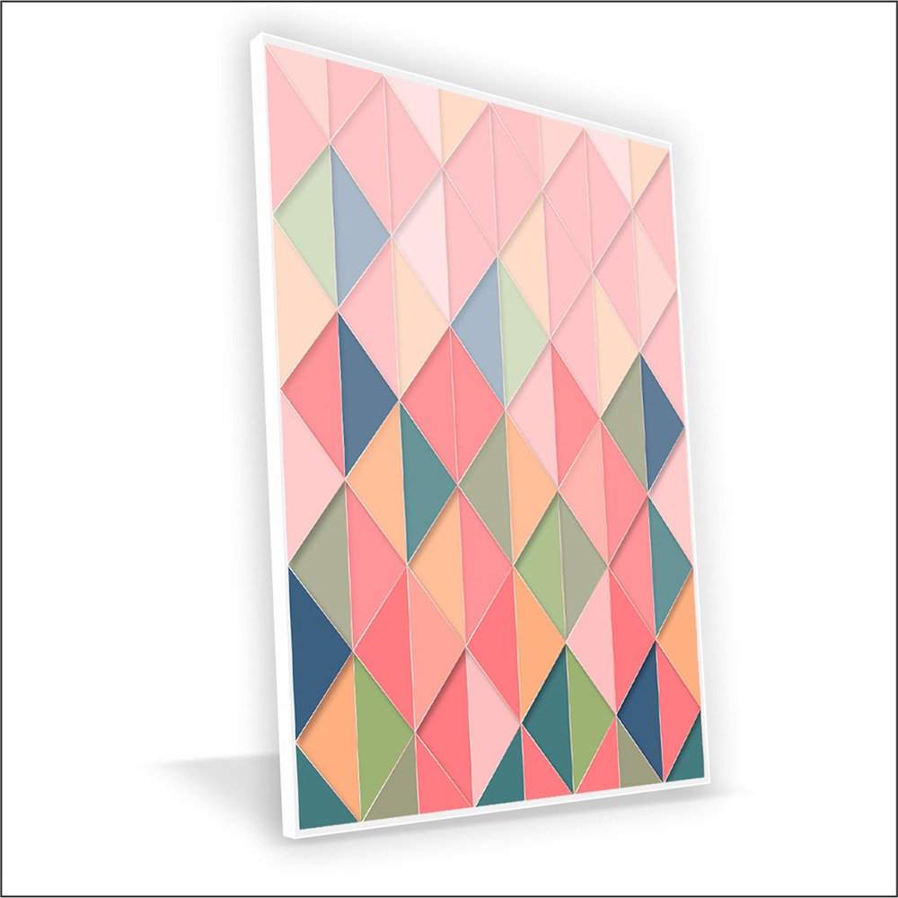 Lozangulos Canvas sem Vidro Center Molduras 20x20 Baixa Branca ...