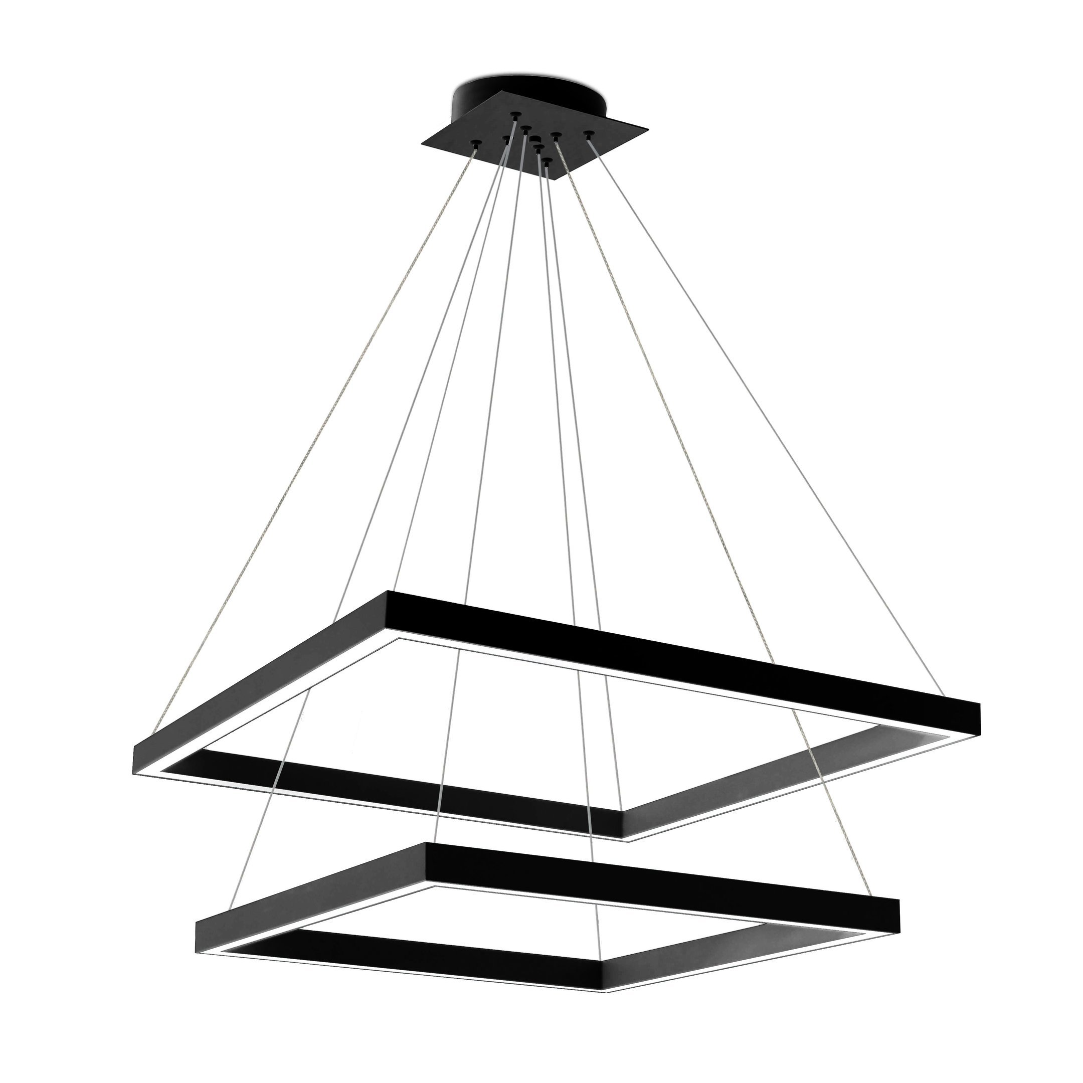 Pendente Led Quadrado Duplo Aria 4000k Preto Spotline | MadeiraMadeira
