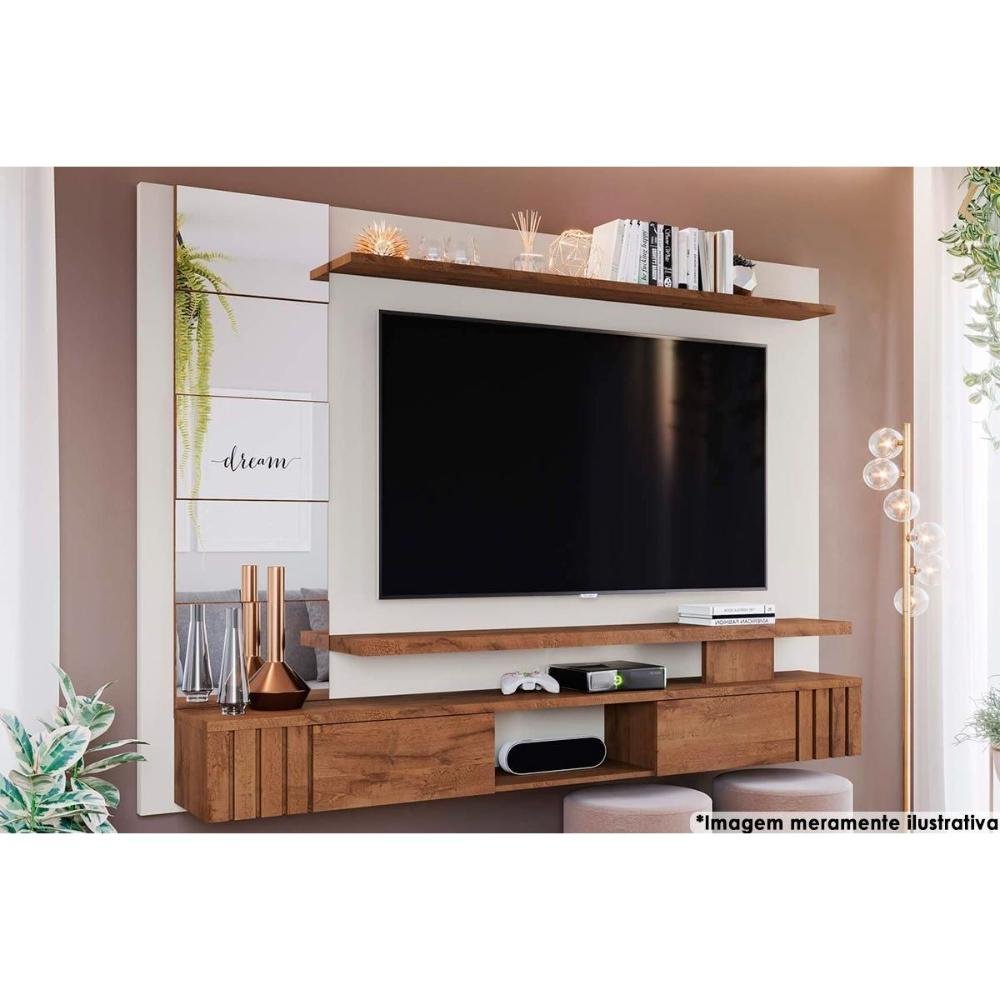 Painel para TV Murano até 65 Polegadas Off White/Savana - Permóbili | MadeiraMadeira