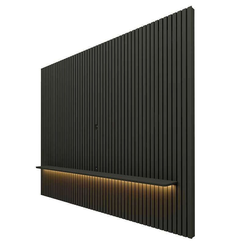Painel Ripado 230x250 Com LED Para TV 85 Polegadas Nobre Gelius Grafite ...