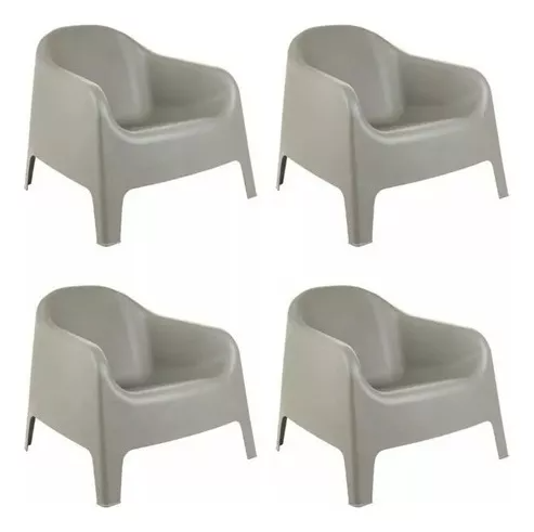 Kit 4 Poltronas Skarpo Cinza | MadeiraMadeira