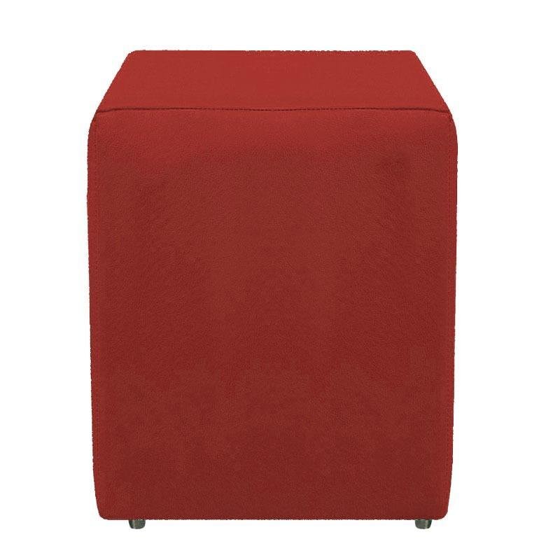 Puff Dado Quadrado Suede Vermelho Decorativo Para Quarto | MadeiraMadeira