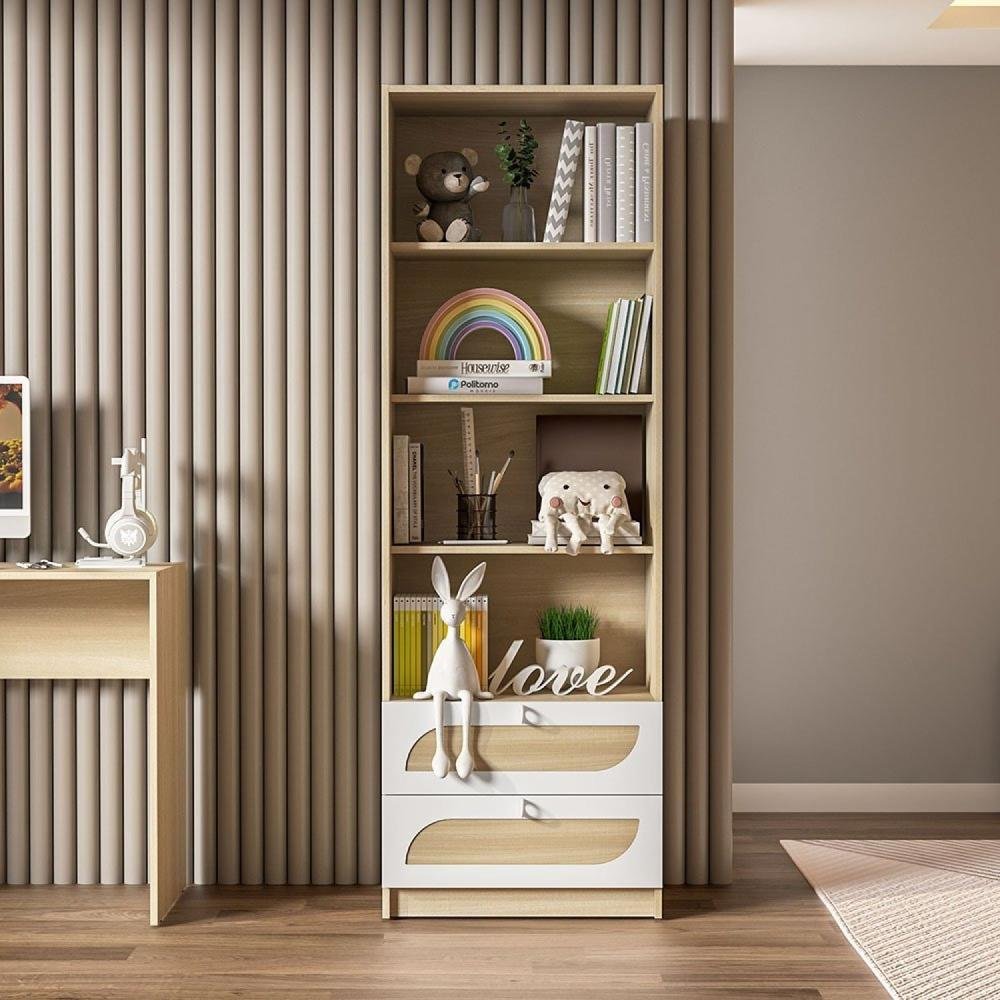 Estante Aberta com Prateleiras Fox Legno Salinas/branco | MadeiraMadeira