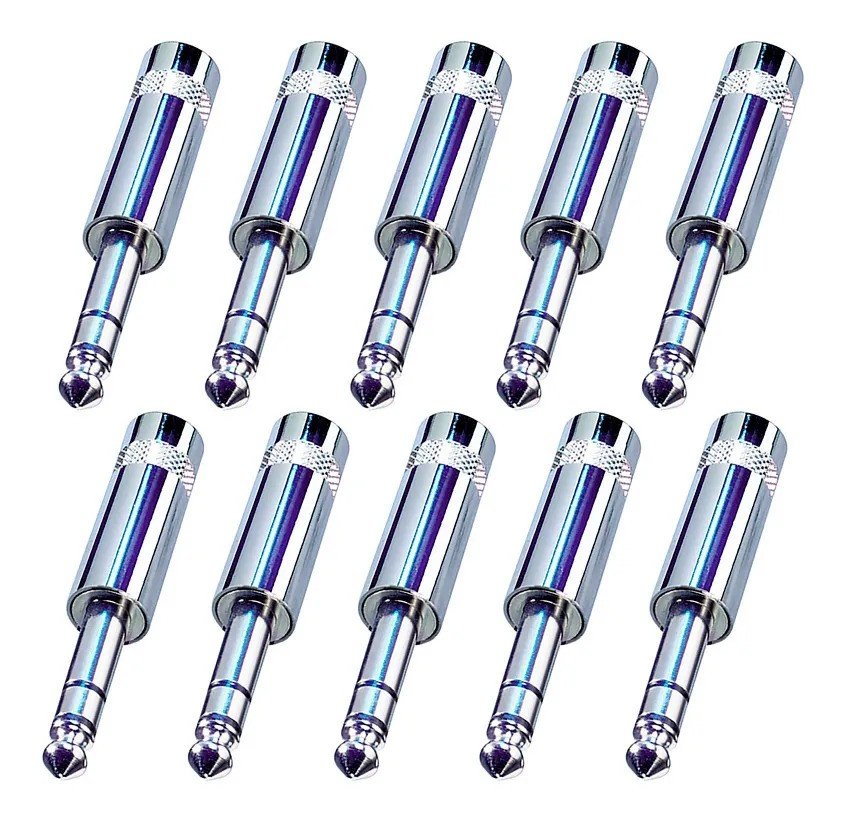 Kit 10 Plug Rean By Neutrik P10 Stereo Nickel Cabo 6mm Nys202 ...