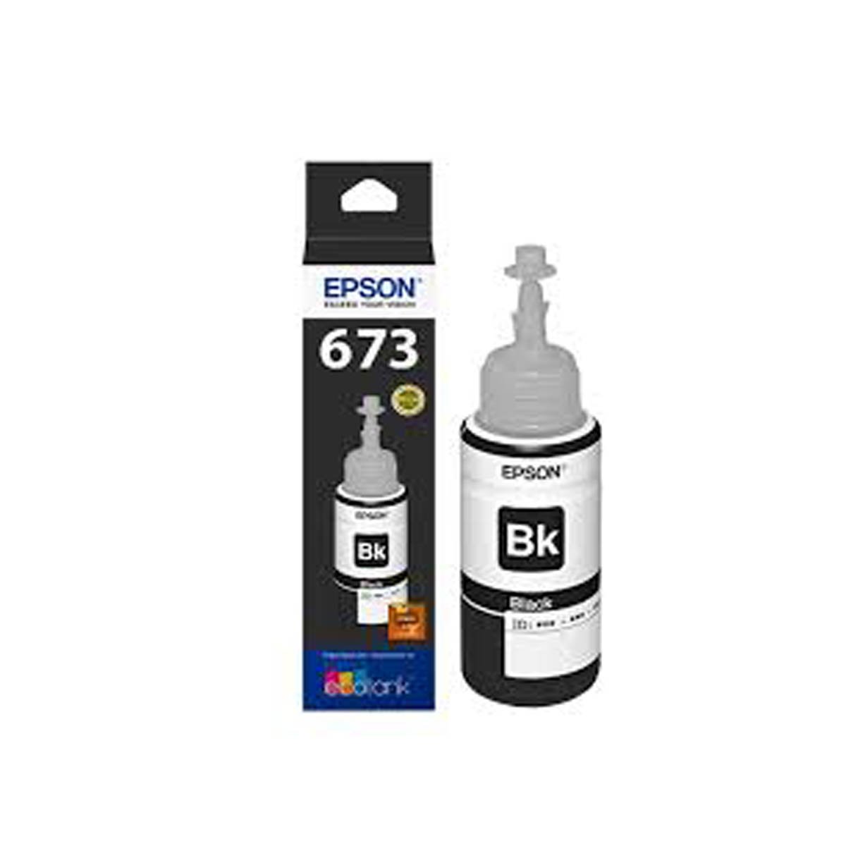Tinta Epson Original T673 T673120 Preto - L800 L810 L1800 L805 L850 ...