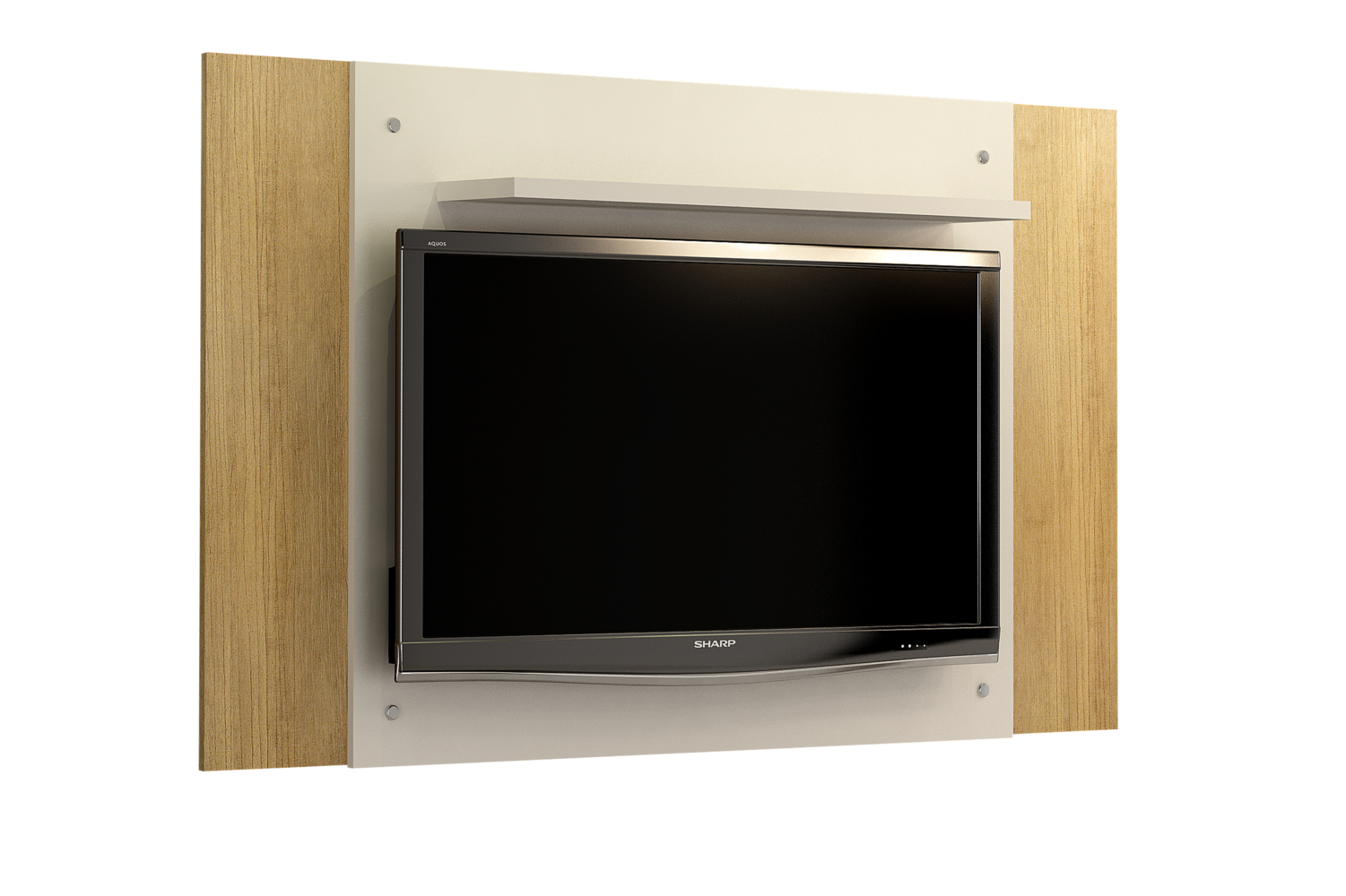 Painel para TVs ate 50 Polegadas America Valdemoveis Off White/Cinamomo ...