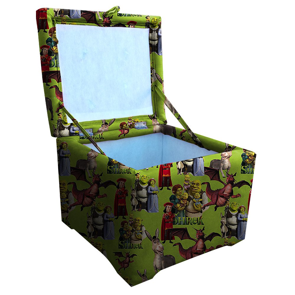 PUFF DADO BAU ANGEL GUARDA VOLUMES 45X45X45 CM - DESENHO SHREK VD ...