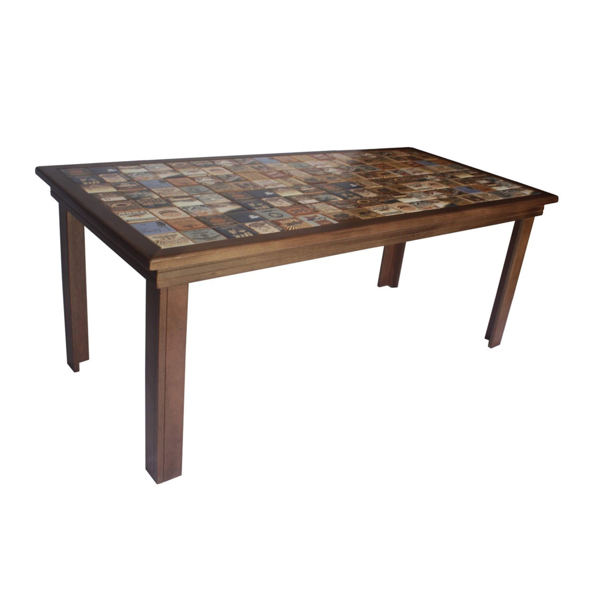 Mesa Retangular de Madeira 198 Cm para Área de Festa Cor Café ...