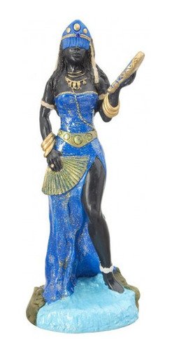 Imagem Orixa Oxum Azul Escultura Resina Estatua 25 Cm | MadeiraMadeira