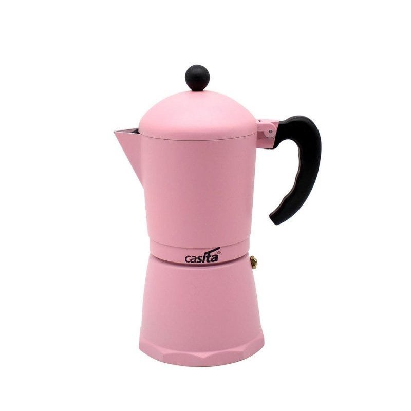 Cafeteira Italiana Alumínio 6 Xícaras Rosa Casita | MadeiraMadeira