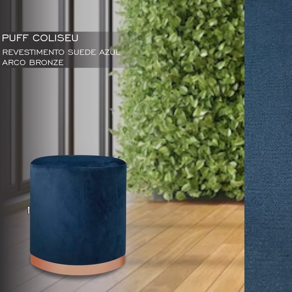 Puff Base Cobre Egmobile Puff Coliseu Azul | MadeiraMadeira