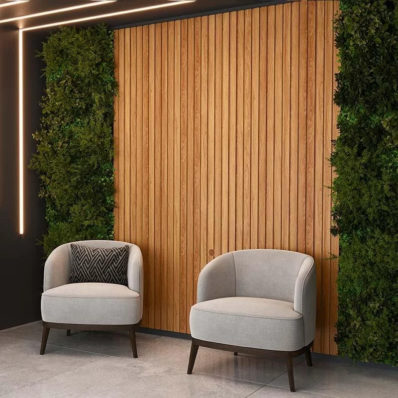 Placa Painel Ripado Slim Bali 252cm x 207cm Lukaliam Freijo ...