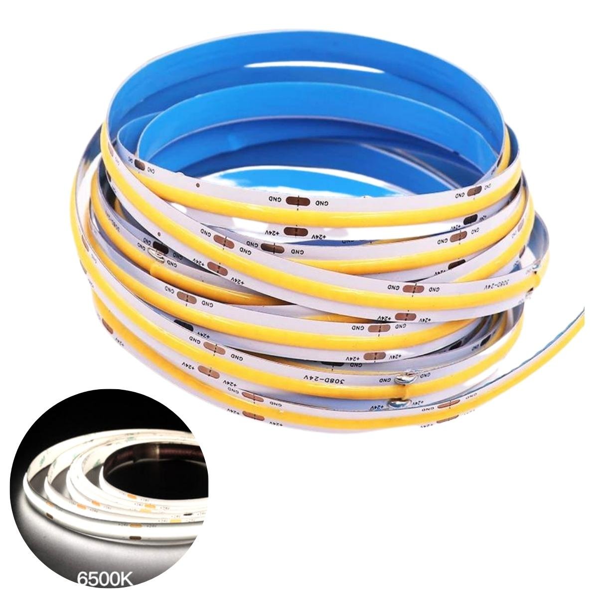 Fita Led Cob Branco Frio 6000K 320 Leds 12V IP20 Rolo Com 5 Metros | MadeiraMadeira