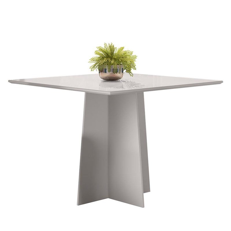 Mesa de Jantar Marina 100x100 Off White - PR Móveis | MadeiraMadeira