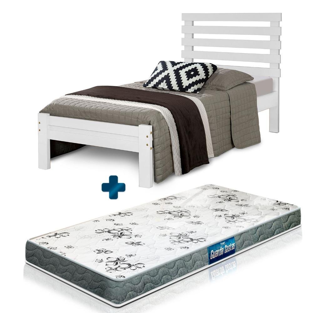 Cama Solteiro Rebeca New Branco Atraente Com Colchão Probel ...