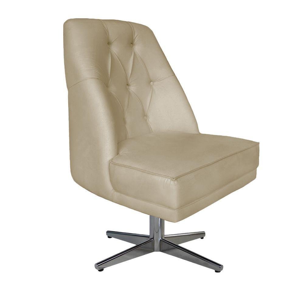 Cadeira Giratória Paris Suede Bege Rosado - Dominic Decor | MadeiraMadeira