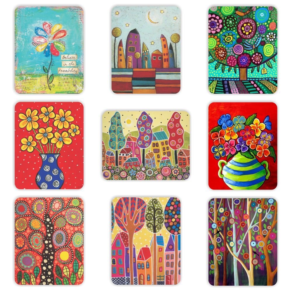 Quadro MDF Adesivado Vintage Floral 09 unid Mod01 | MadeiraMadeira