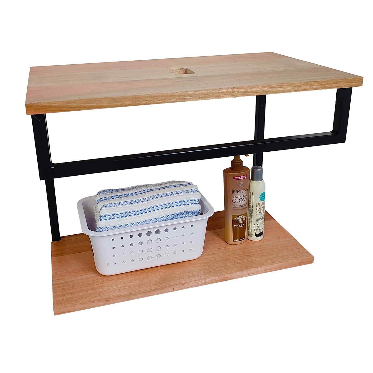 Bancada com Prateleiras em Madeira e Estrutura de Ferro Resistente C ...