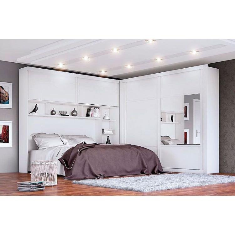 Quarto Modulado Casal Firenze Plus 4 Portas e 7 Gavetas Branco - Europa ...