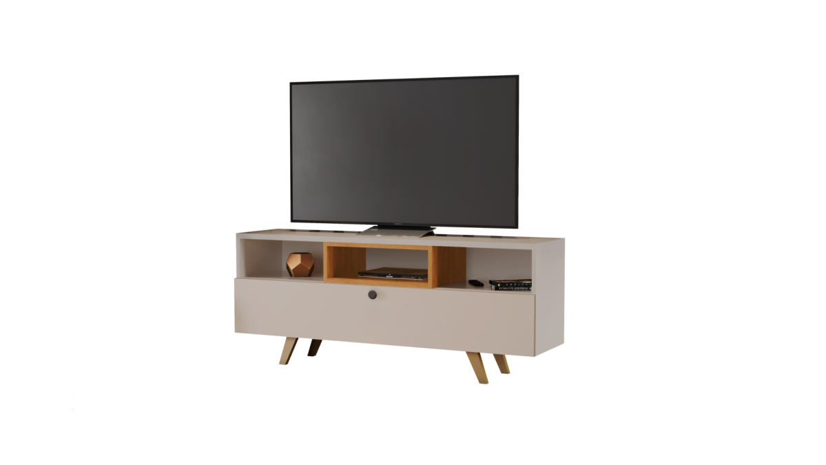Rack para TV ate 49 Polegadas Avanço JCM Movelaria Off White/Cinamomo ...