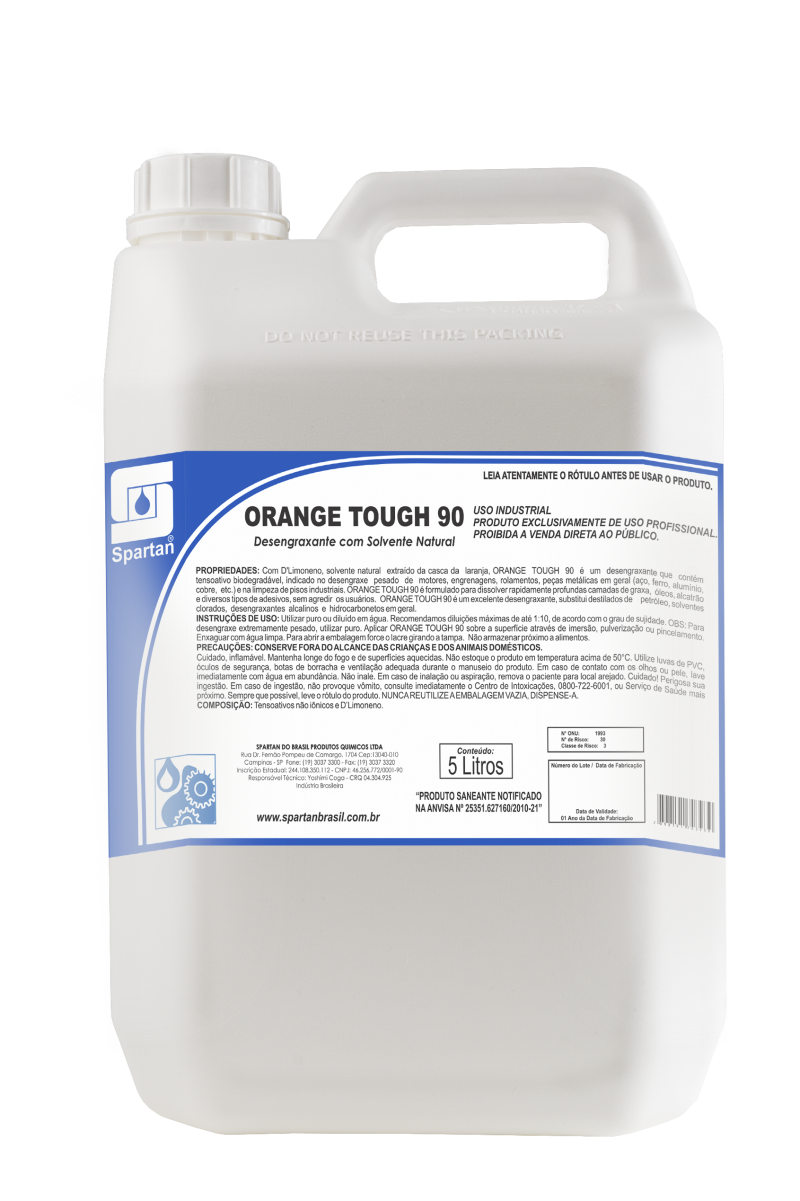 Desengraxante D'limoneno Orange Tough 90 5l Spartan | MadeiraMadeira